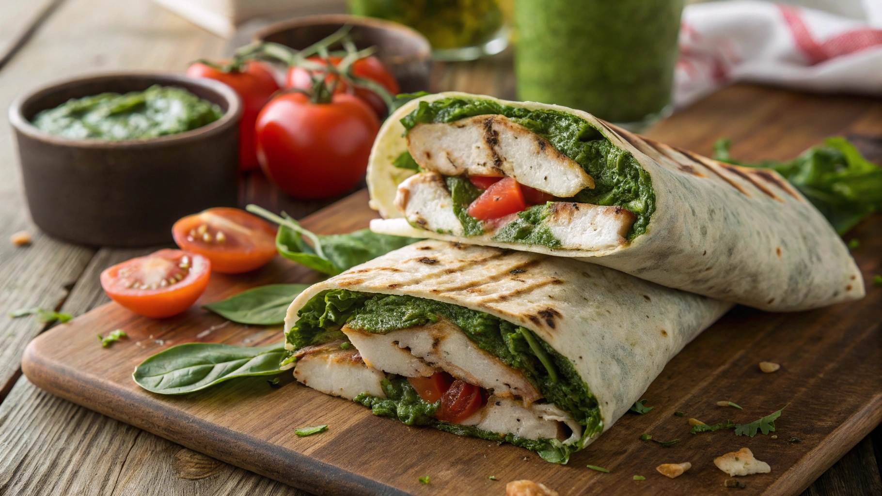 The 1st Best Chicken Pesto Wraps – Quick, Healthy & So Delicious ...