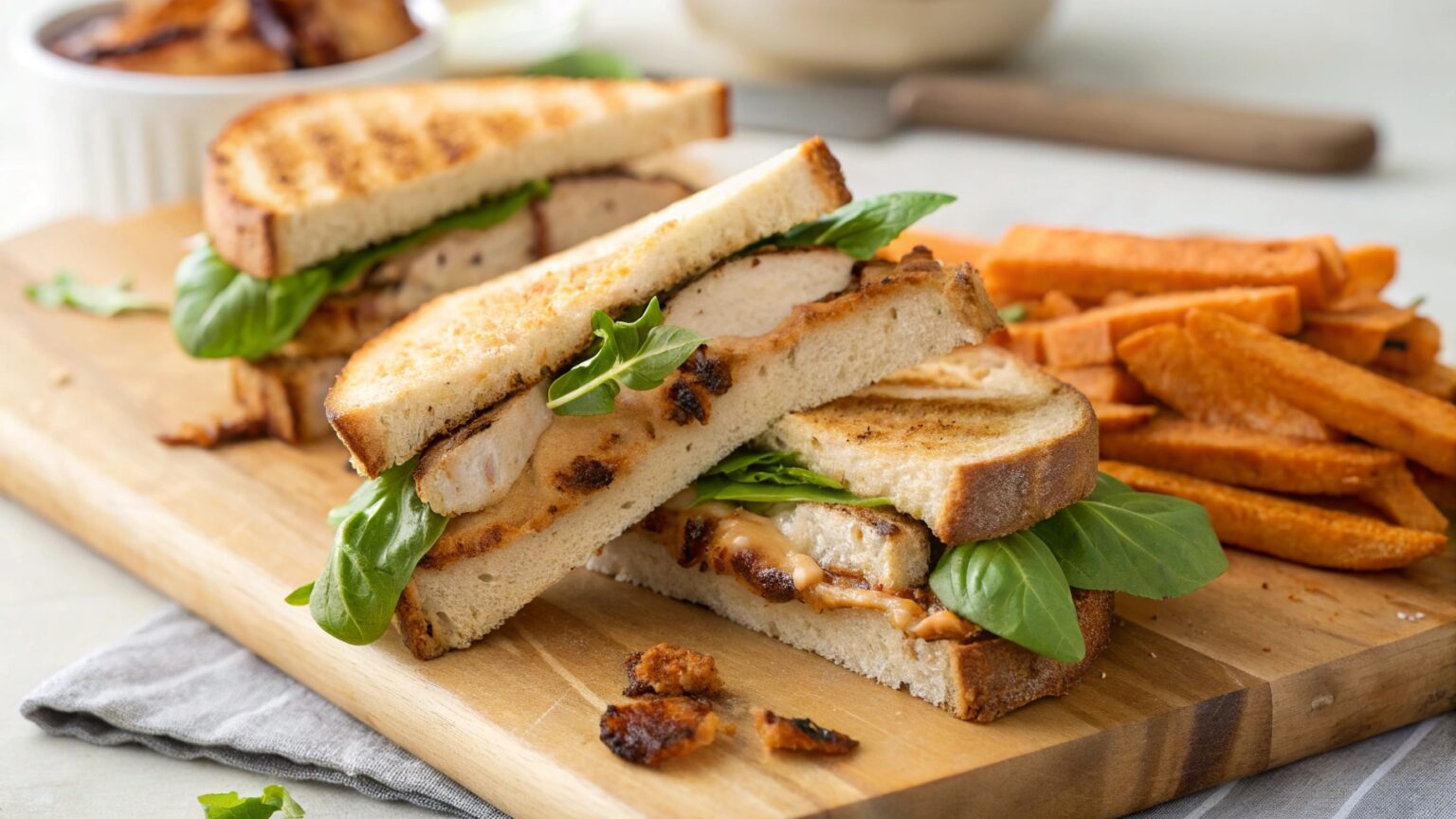 The 1st Ultimate Peanut Butter Chicken Sandwich With Fresh Basil ...